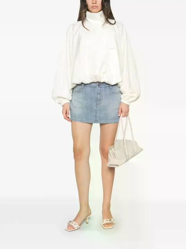 Ermanno Scervino Patterned Mini Denim Skirt