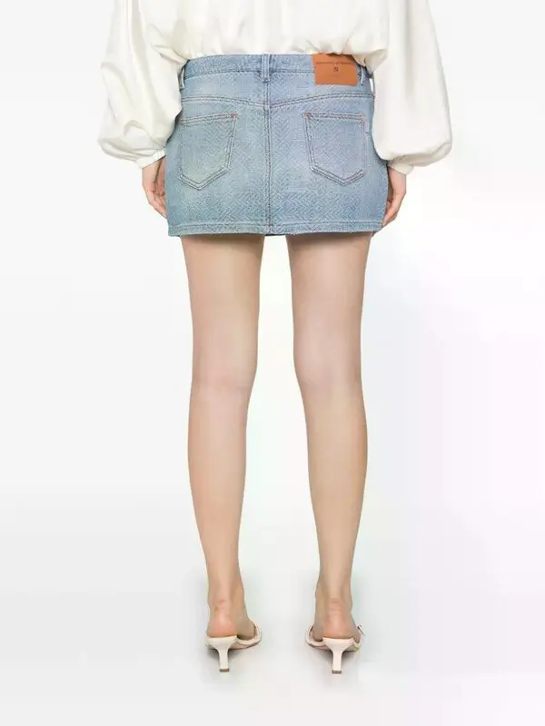 Ermanno Scervino Patterned Mini Denim Skirt