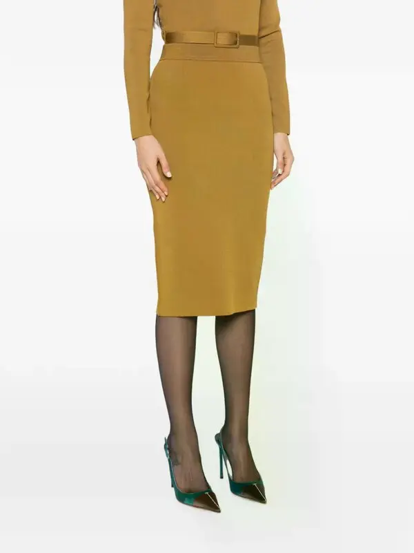 TOM FORD Belted Knit Midi Skirt