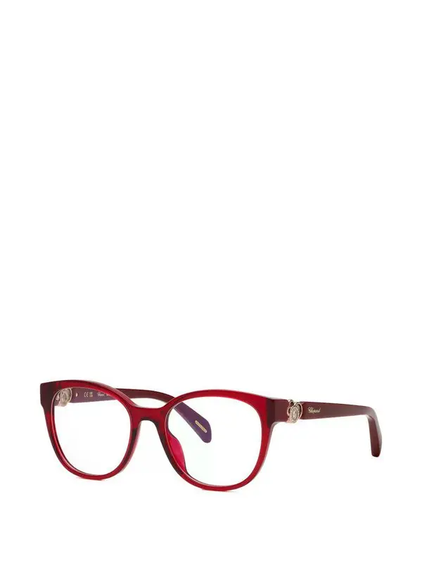Chopard Crystal-embellished Oval-frame Glasses - Red