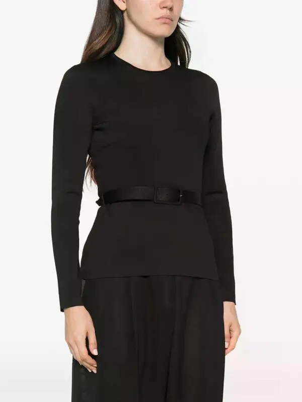 TOM FORD Belted Long-sleeve Sweater - Black