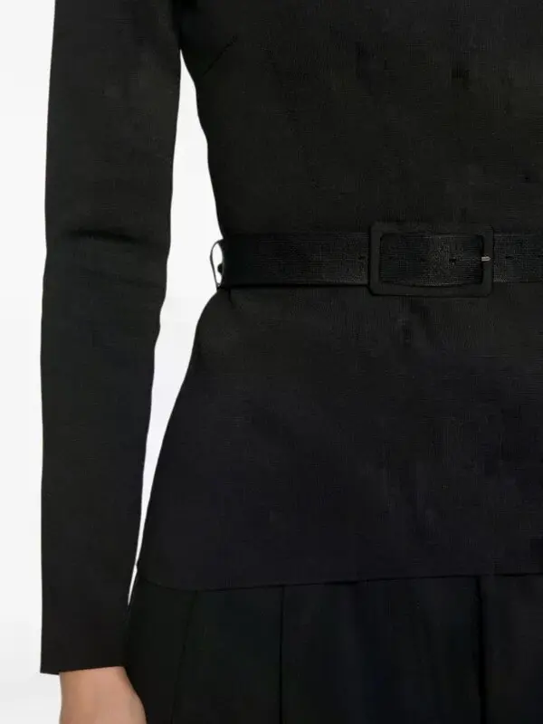 TOM FORD Belted Long-sleeve Sweater - Black