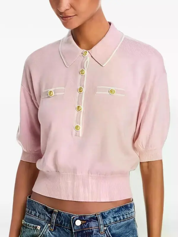 L'Agence Masaki Cropped Polo Top