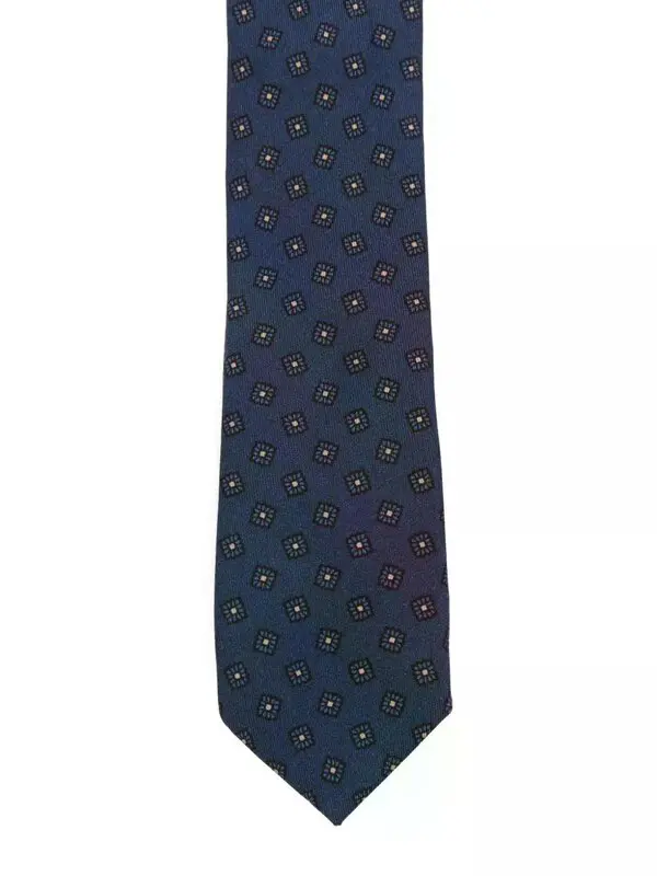Eleventy Geometric-pattern Silk Tie