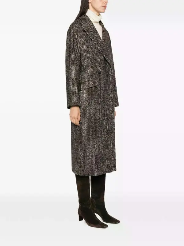 Tagliatore Double-breasted Herringbone Coat