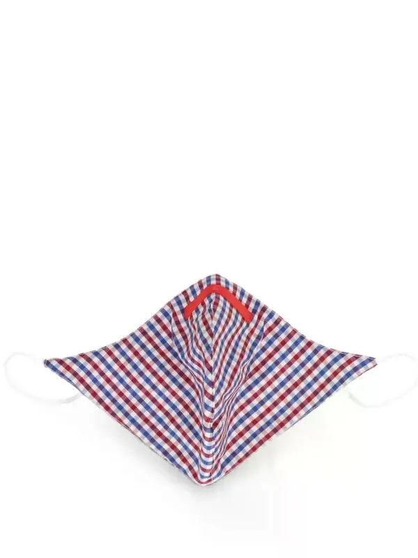 Isaia Gingham-check Face Mask - Red