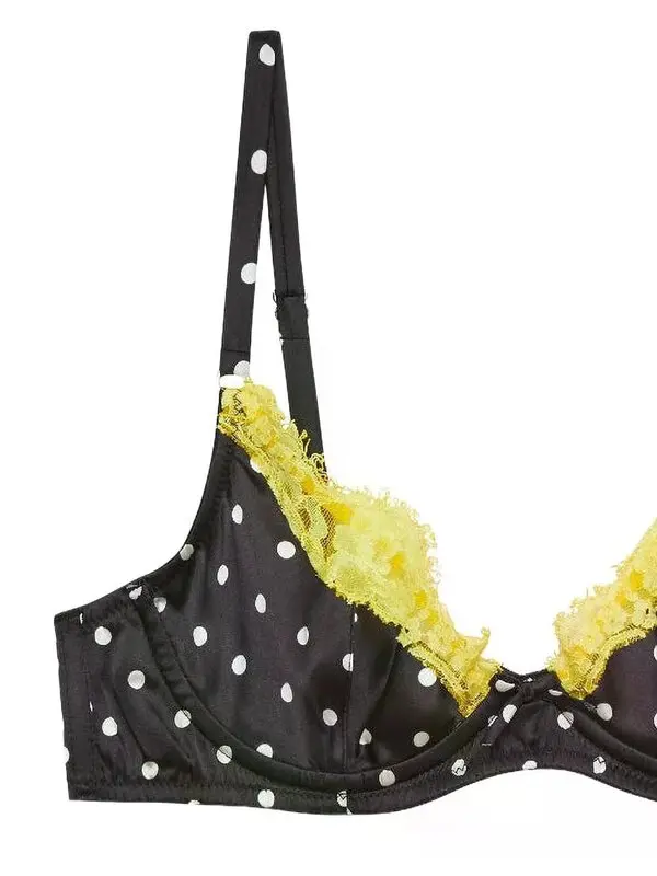 FLEUR DU MAL Juliet Polka-dot Lace-trim Bra