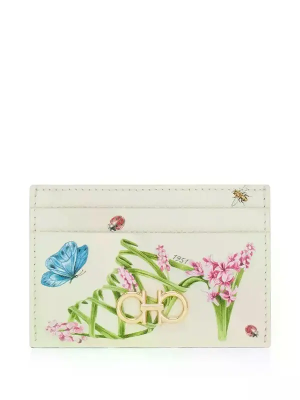 FERRAGAMO Gancini Eden Card Holder - Neutrals