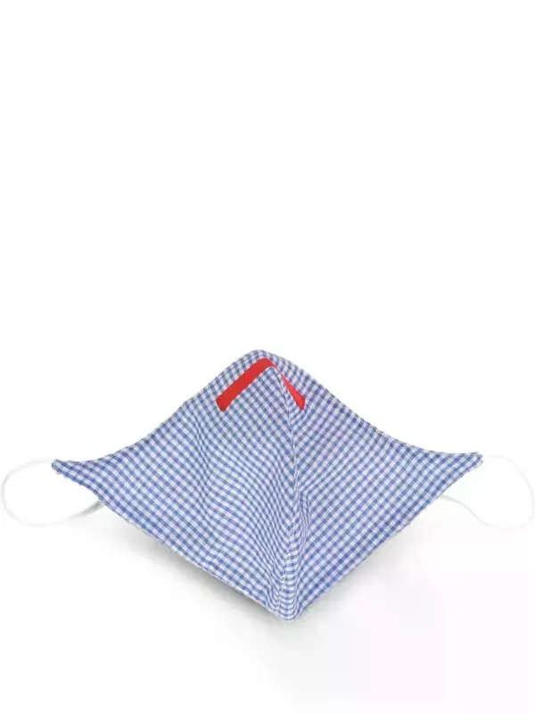 Isaia Gingham Face Mask - Blue