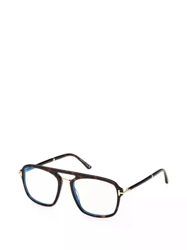 TOM FORD Tortoiseshell-effect Pilot-frame Glasses
