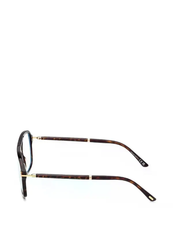 TOM FORD Tortoiseshell-effect Pilot-frame Glasses