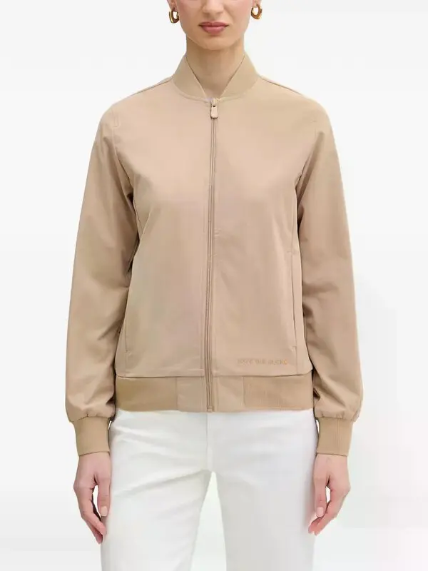 SAVE THE DUCK Beige Ribbed Bomber Jacket - Neutrals