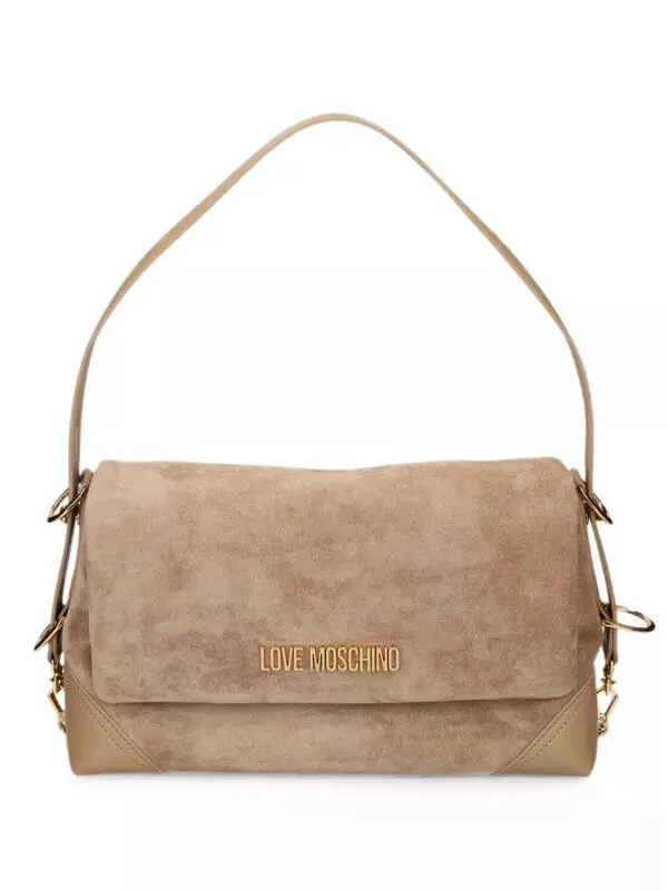 Moschino Logo-plaque Shoulder Bag - Neutrals