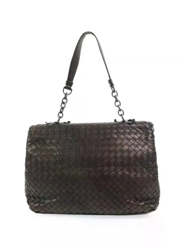 Bottega Veneta Intrecciato Chain Shoulder Bag - Brown