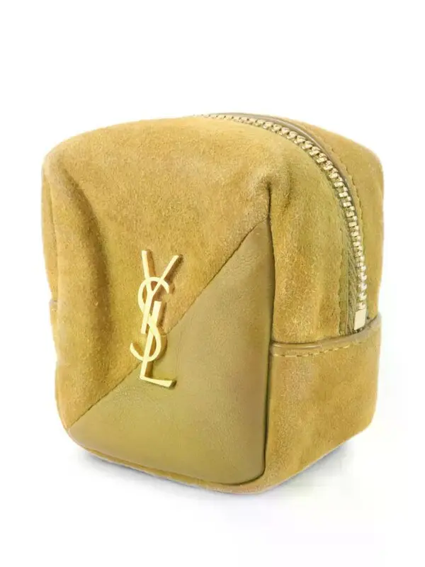Saint Laurent Logo-plaque Suede Pouch