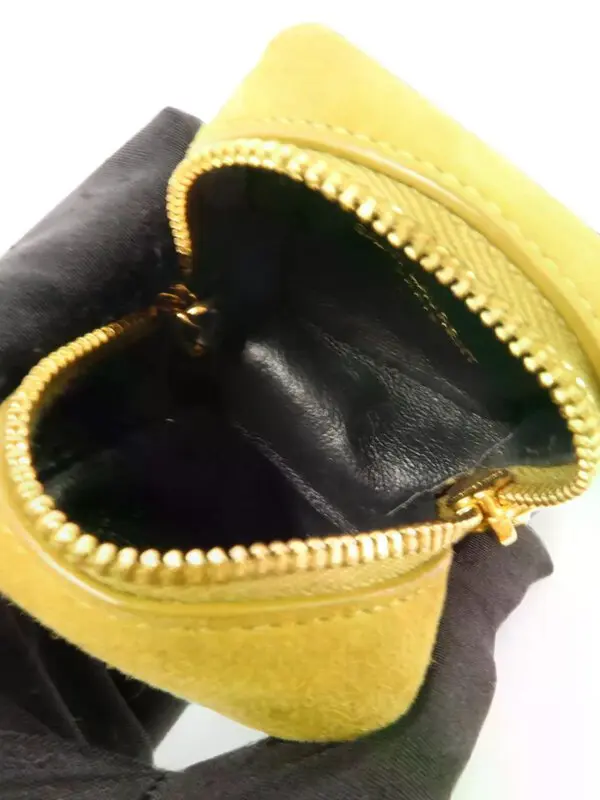 Saint Laurent Logo-plaque Suede Pouch