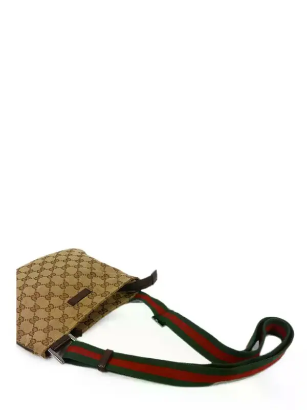 Gucci 2000's Gg Canvas Web-stripe Shoulder Bag