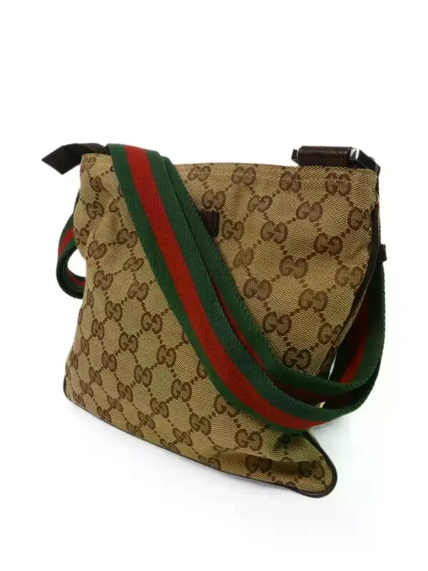 Gucci 2000's Gg Canvas Web-stripe Shoulder Bag