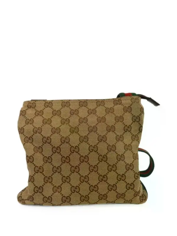 Gucci 2000's Gg Canvas Web-stripe Shoulder Bag