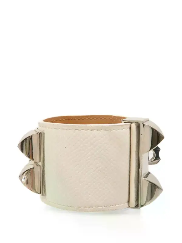 Hermès 2010 Collier De Chien Leather Bracelet - Silver