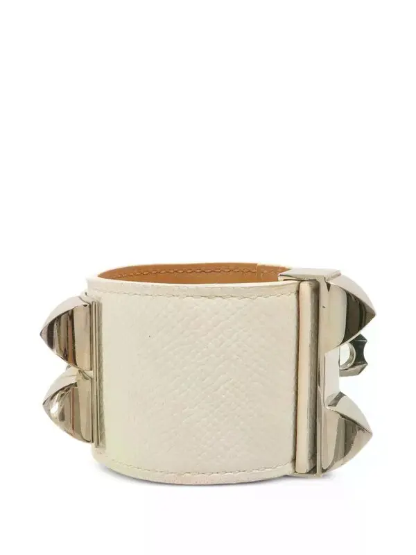 Hermès Collier De Chien Leather Bracelet - Silver