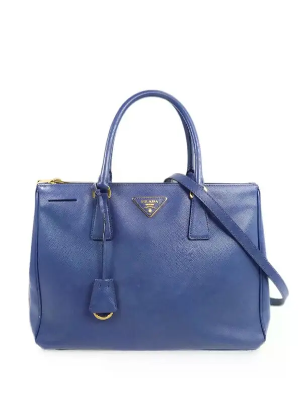 Prada Saffiano Leather Galleria Tote Bag - Blue