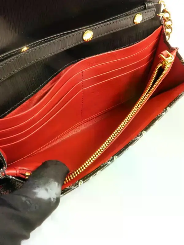 Prada Logo-detail Heart-print Clutch Bag