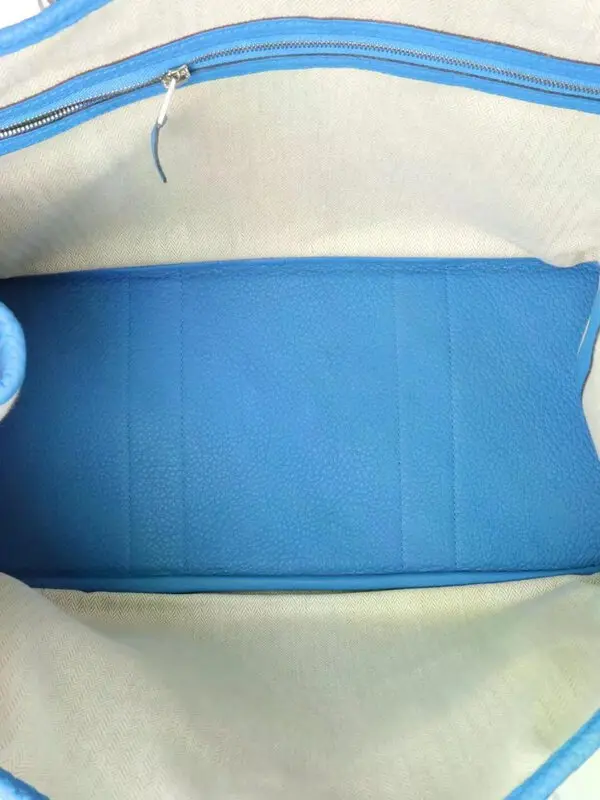 Hermès Garden Party Pm Negonda Leather Tote Bag - Blue