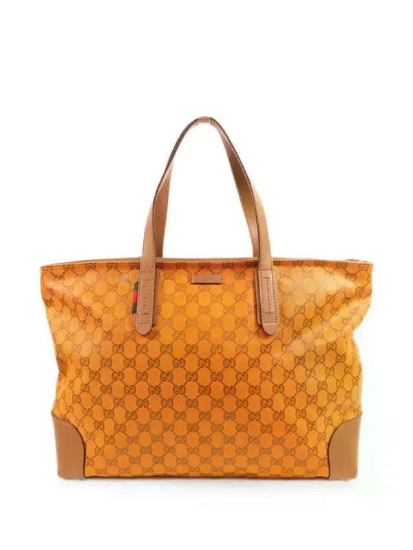 Gucci Gg Leather-trim Tote Bag