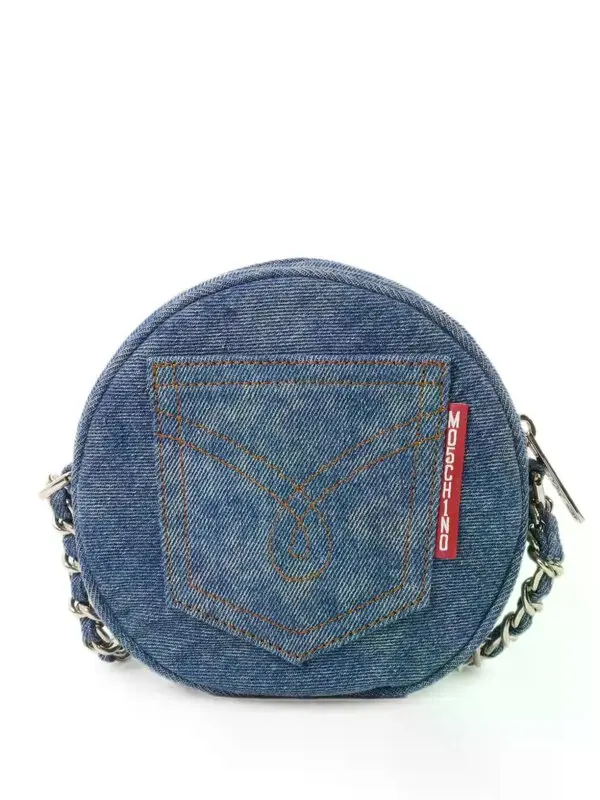 Moschino Denim Circular Shoulder Bag - Blue
