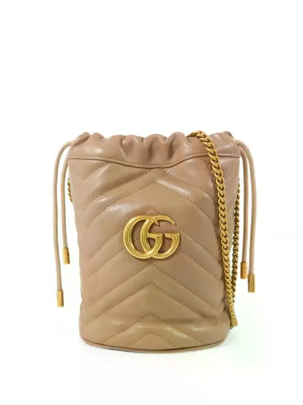 Gucci Gg Marmont Mini Bucket Bag - Neutrals