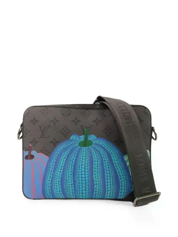 LOUIS VUITTON X Yayoi Kusama 2023 Monogram Eclipse Canvas Messenger Bag - Grey