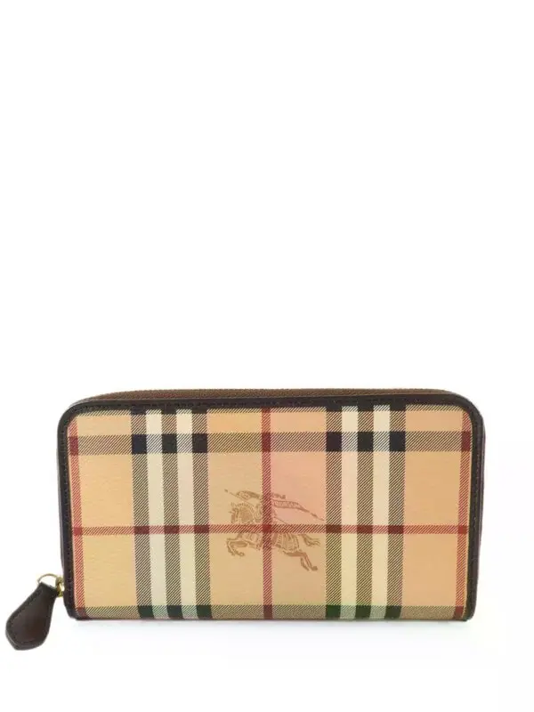 Burberry Haymarket Check Zip-around Wallet - Neutrals