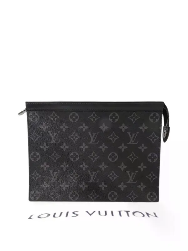LOUIS VUITTON Mm Monogram Eclipse Pochette Voyage Clutch Bag