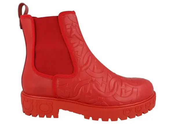 FERRAGAMO Varsi Chelsea Boots - Red