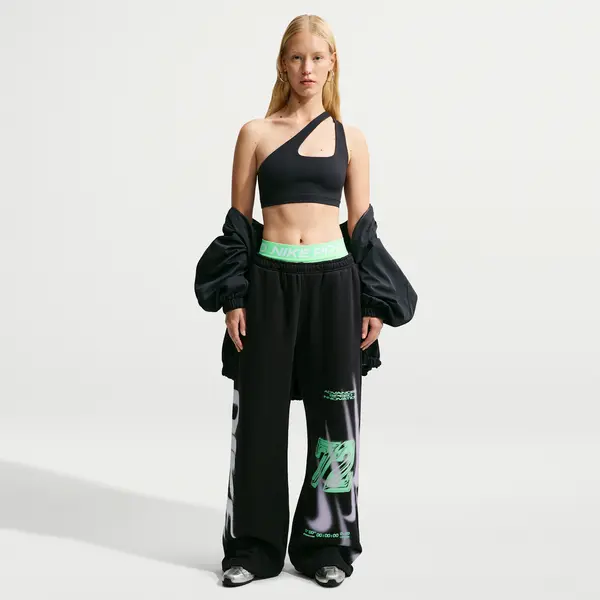 Nike Studio Fleece Medium Weight Oversized High-rise Graphic Pants - Black