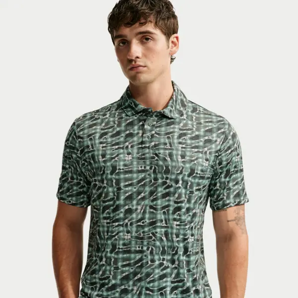 Nike Par Dri-fit Tartan Camo Print Golf Polo - Green