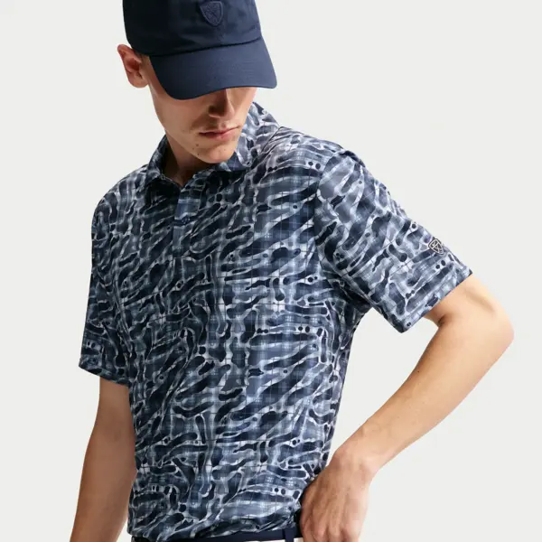 Nike Par Dri-fit Tartan Camo Print Golf Polo