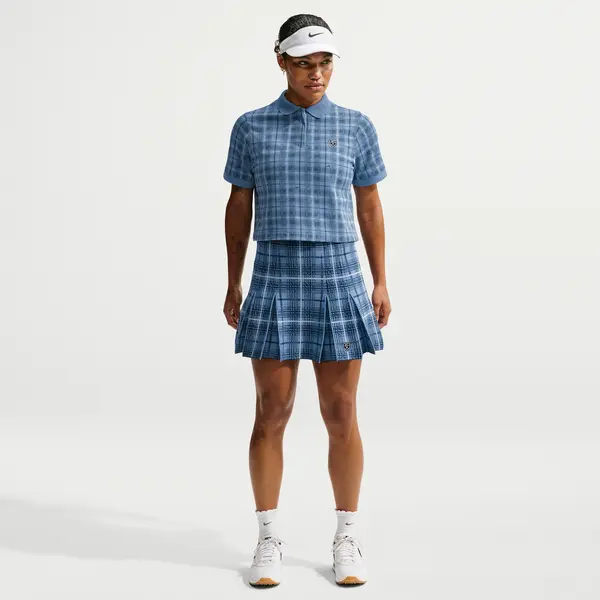 Nike Fairway Fresh Plaid Golf Sweater Skirt - Blue