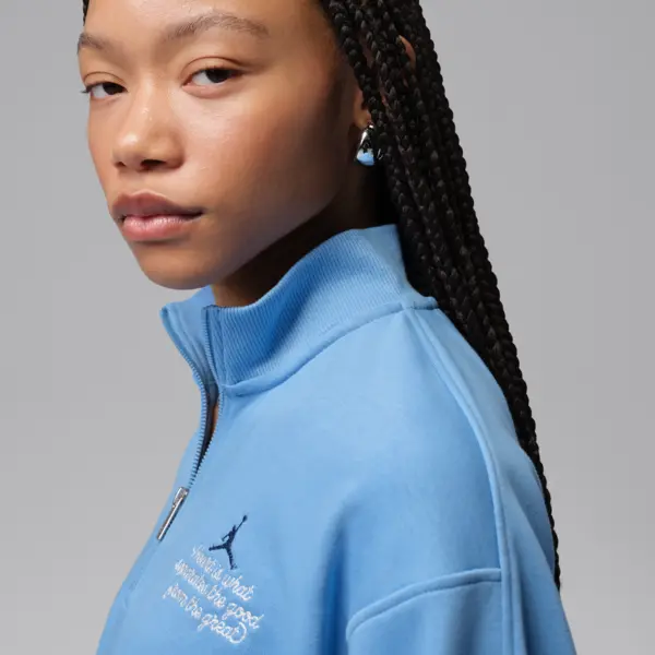 JORDAN Brooklyn Fleece Cropped 1/4-zip Top
