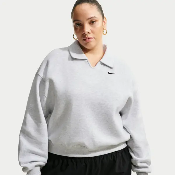 Nike Studio Fleece Medium Weight Oversized Cropped Polo