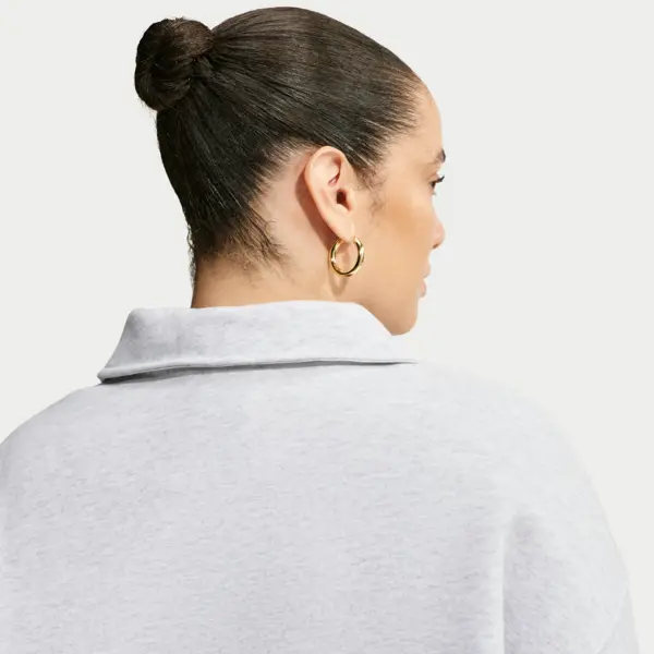 Nike Studio Fleece Medium Weight Oversized Cropped Polo