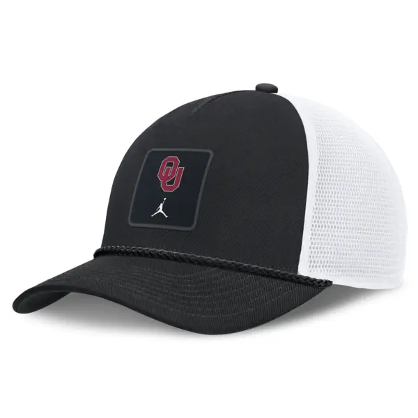 JORDAN Brand Oklahoma Sideline Gameday Trucker Hat - Black