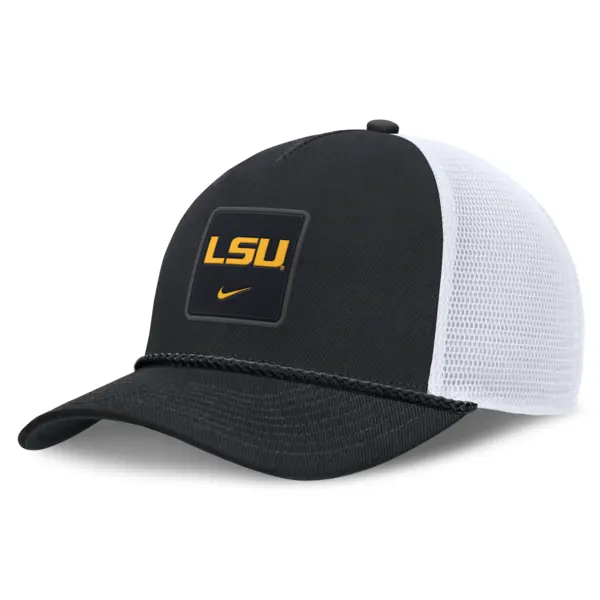 Nike Lsu Sideline Gameday Rope College Trucker Hat - Black