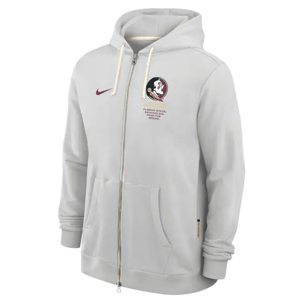 Nike Florida State Sideline Standard Issue Dri-fit College Full-zip Hoodie - Grey