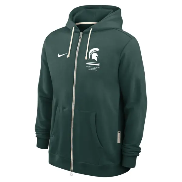 Nike Michigan State Sideline Standard Issue Dri-fit College Full-zip Hoodie - Green