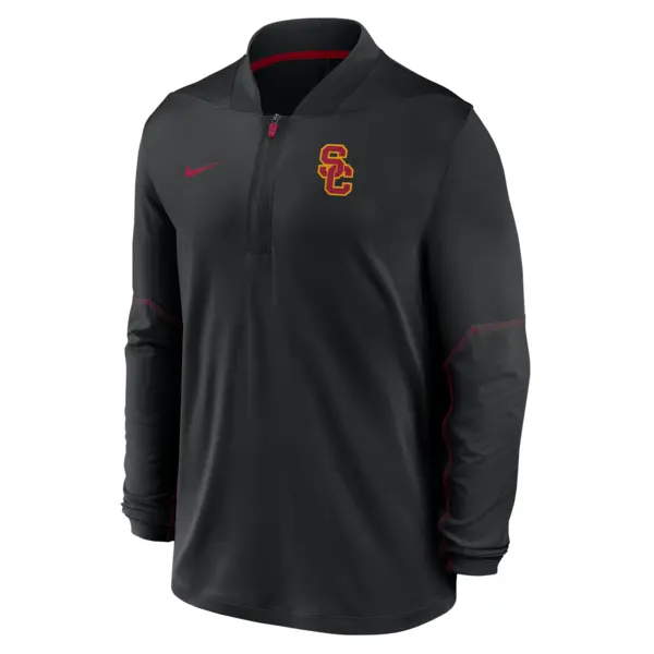 Nike Usc Sideline Dri-fit College 1/2-zip Top - Black