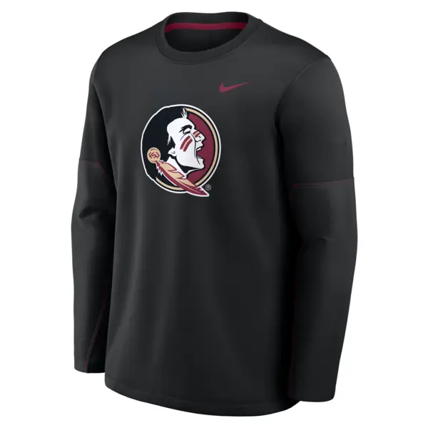Nike Florida State Sideline Coaches Therma-fit College Long-sleeve T-shirt - Black