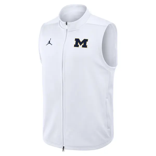 JORDAN Brand Michigan Primetime Victory Therma-fit College Full-zip Vest - White