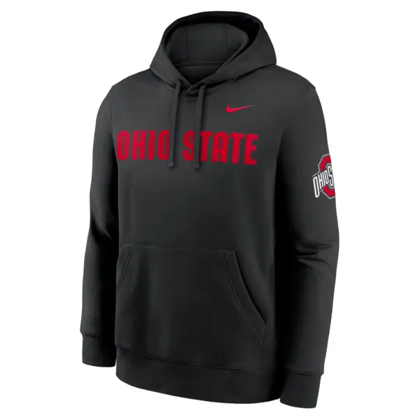 Nike Ohio State Sideline Club College Pullover Hoodie - Black